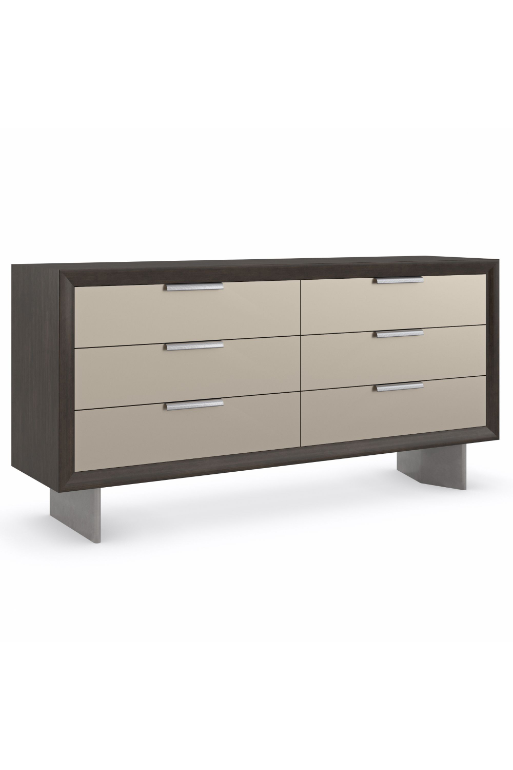 Double commode en verre teinté en bois | Caracole La Moda